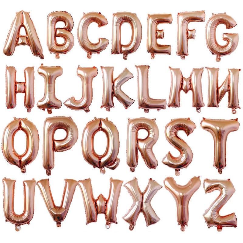 [Foil Letters]- Rose Gold Colour 18" A-Z Alphabet Letter Foil Balloons ...